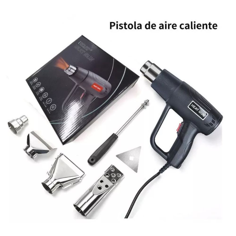 Pistola De Calor De 2000w Temperatura Regulable 4 Boquillas - Cormanix
