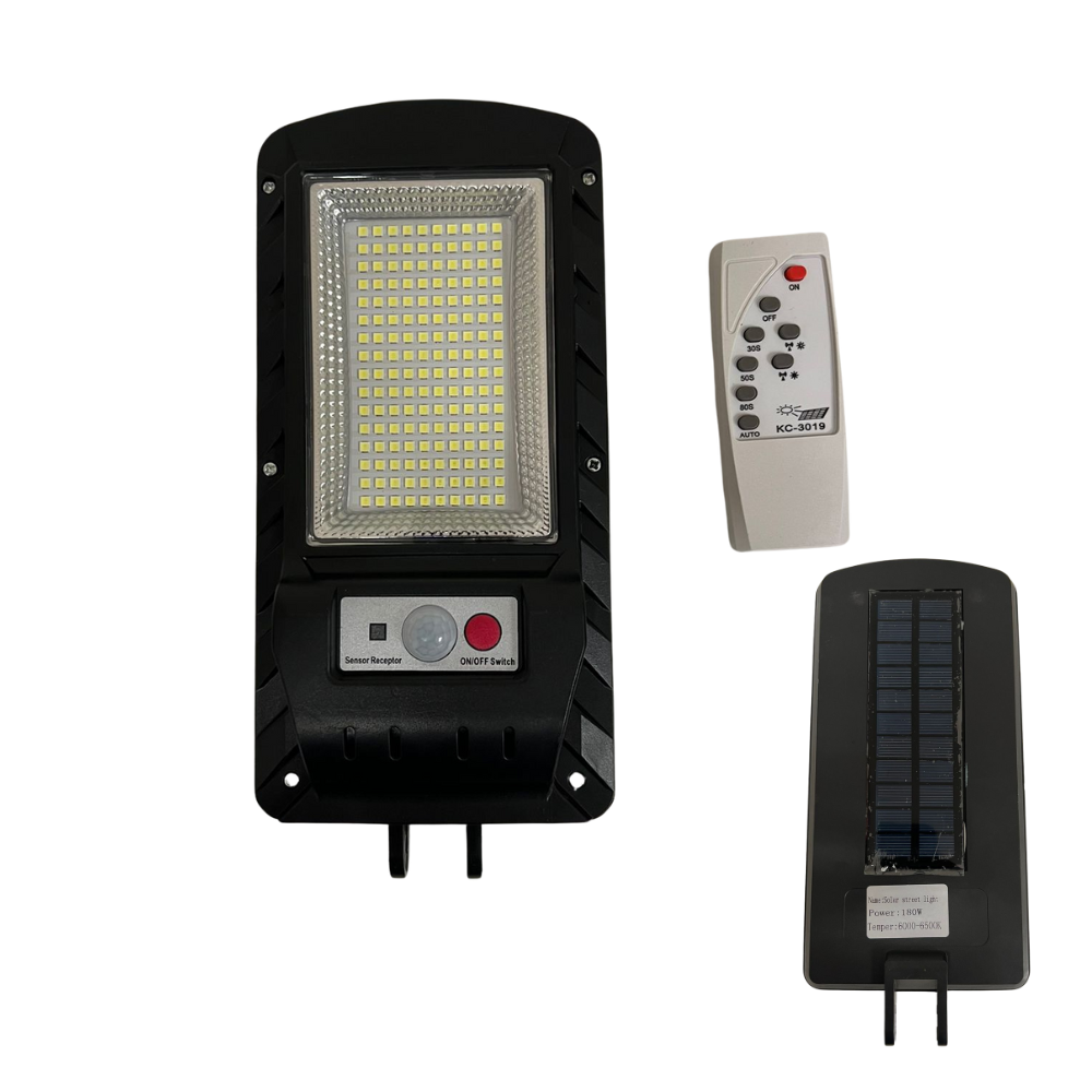 Lampara Led Solar 180w Exterior luminaria Color Negro - Cormanix