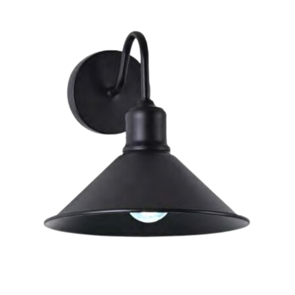 Arbotante Diseño Cono Con Pantalla Negro Métalico - Cormanix